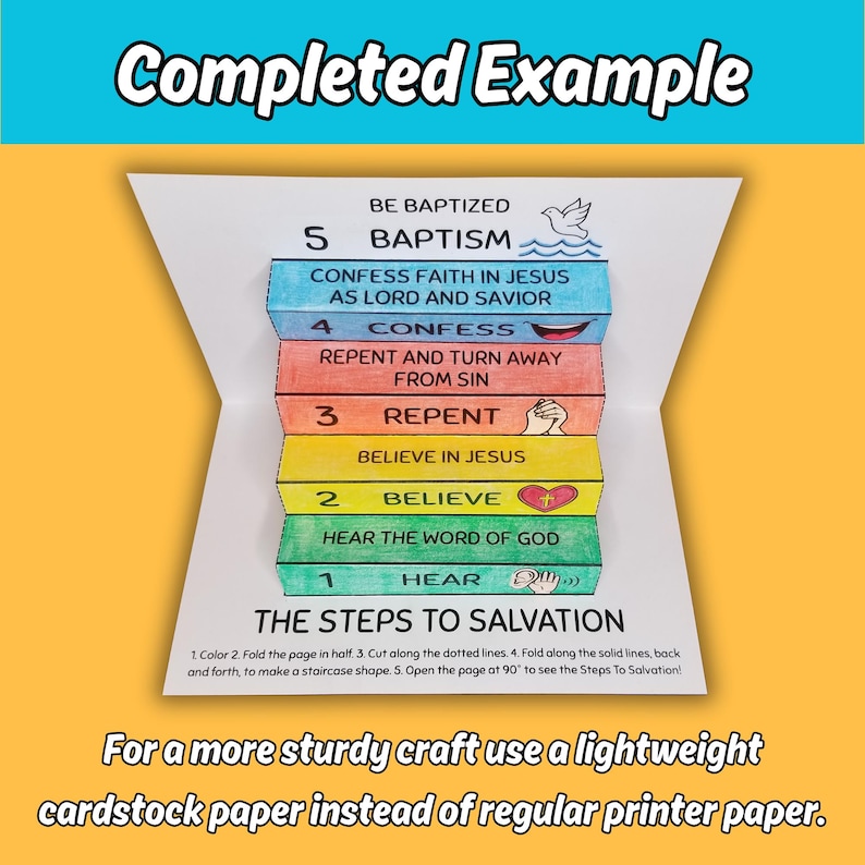 The Steps to Salvation Craft for Kids Sunday School Bible Lesson, the ...