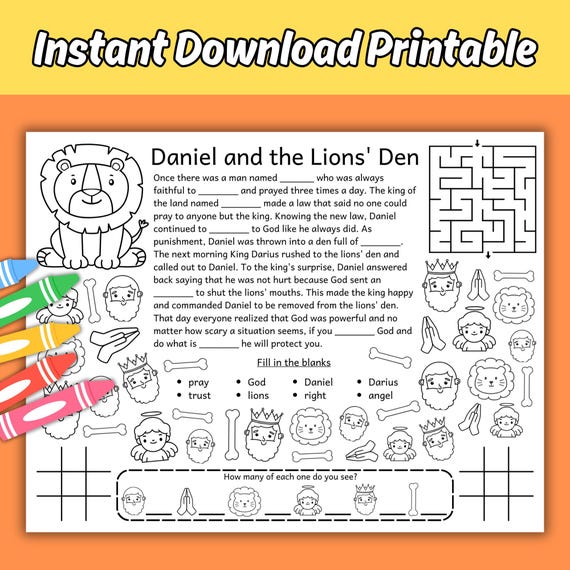 Daniel And The Lions Den Maze