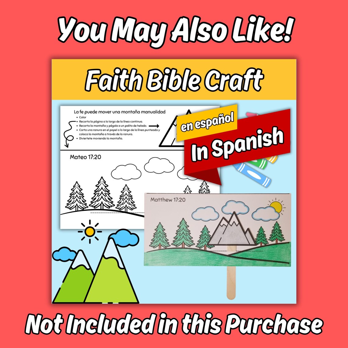 Faith Can Move A Mountain Craft Printable for Kids Sunday School Bible ...