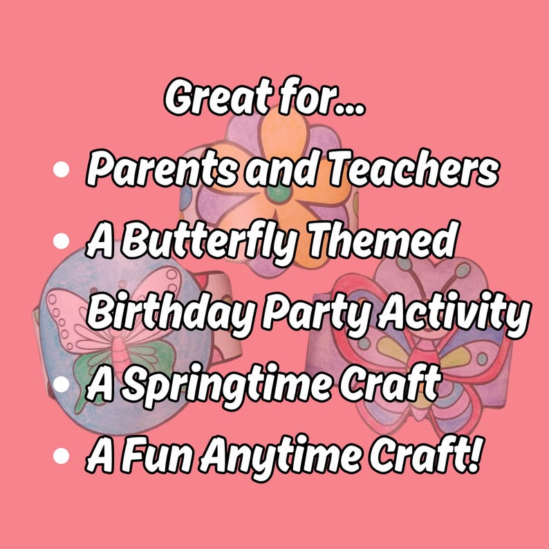 Butterfly Paper Bracelets Printable Craft for Kids Butterfly Themed ...
