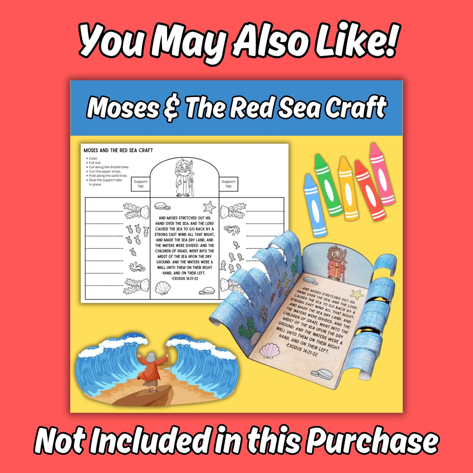 Moses Kids Activity Sheet, Bible Story Coloring Activity Page, Moses ...