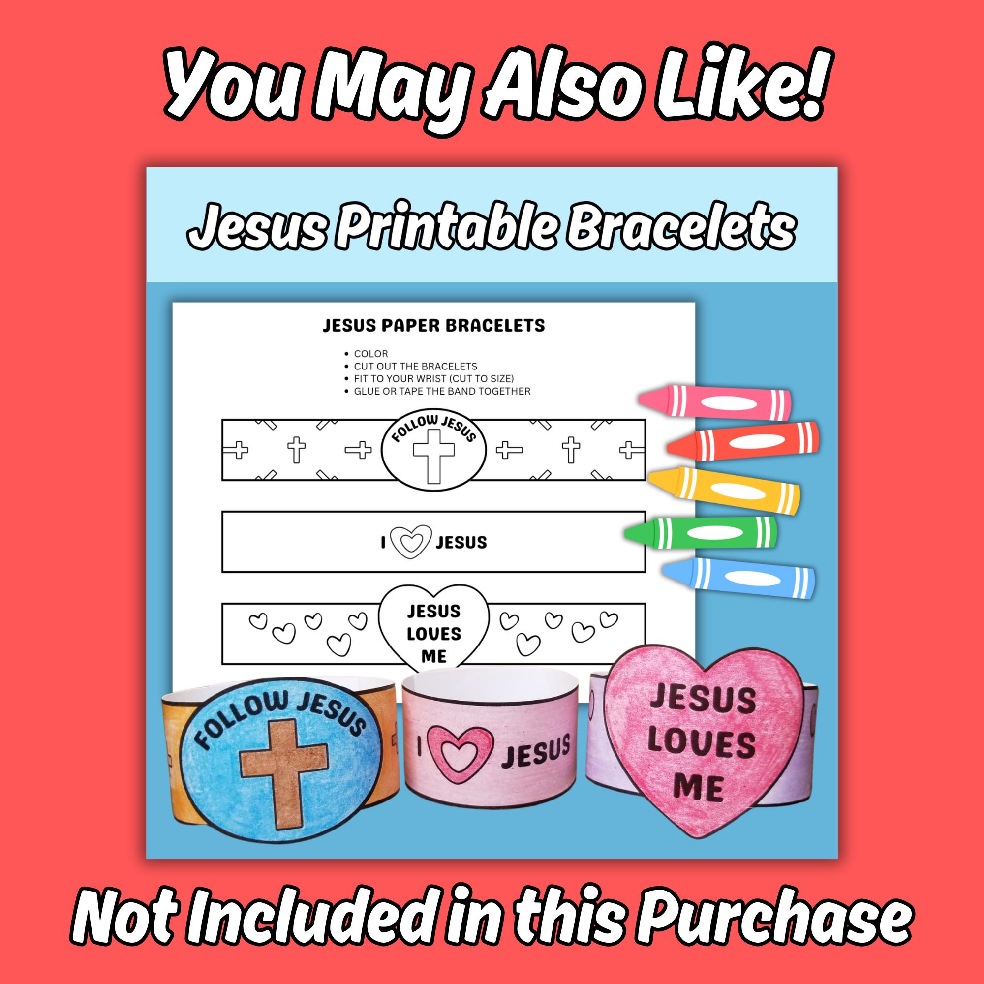 Christian Printable Paper Bracelets Craft for Kids Sunday School Bible ...