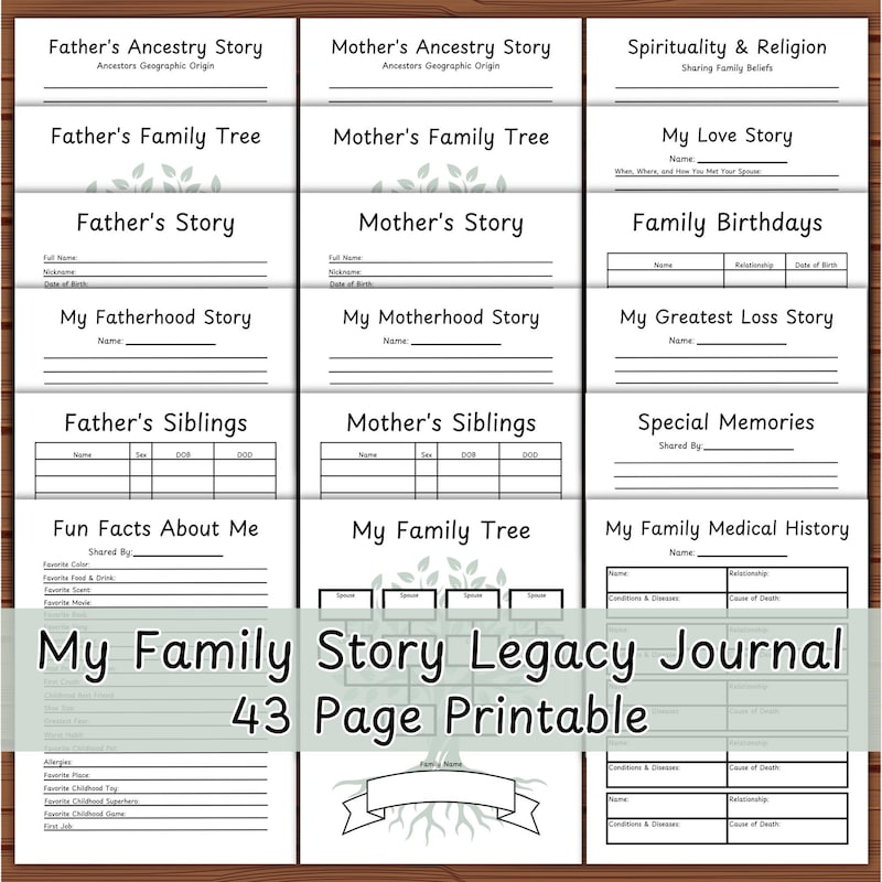 Family Legacy Printable - Etsy