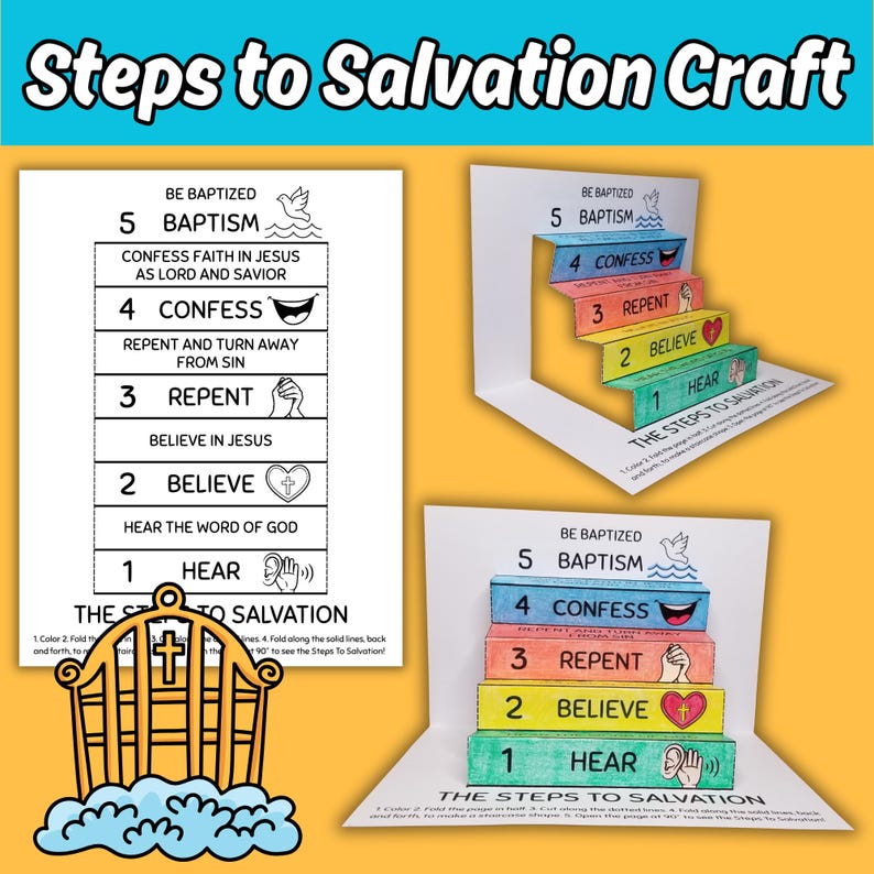 The Steps to Salvation Craft for Kids Sunday School Bible Lesson, the ...