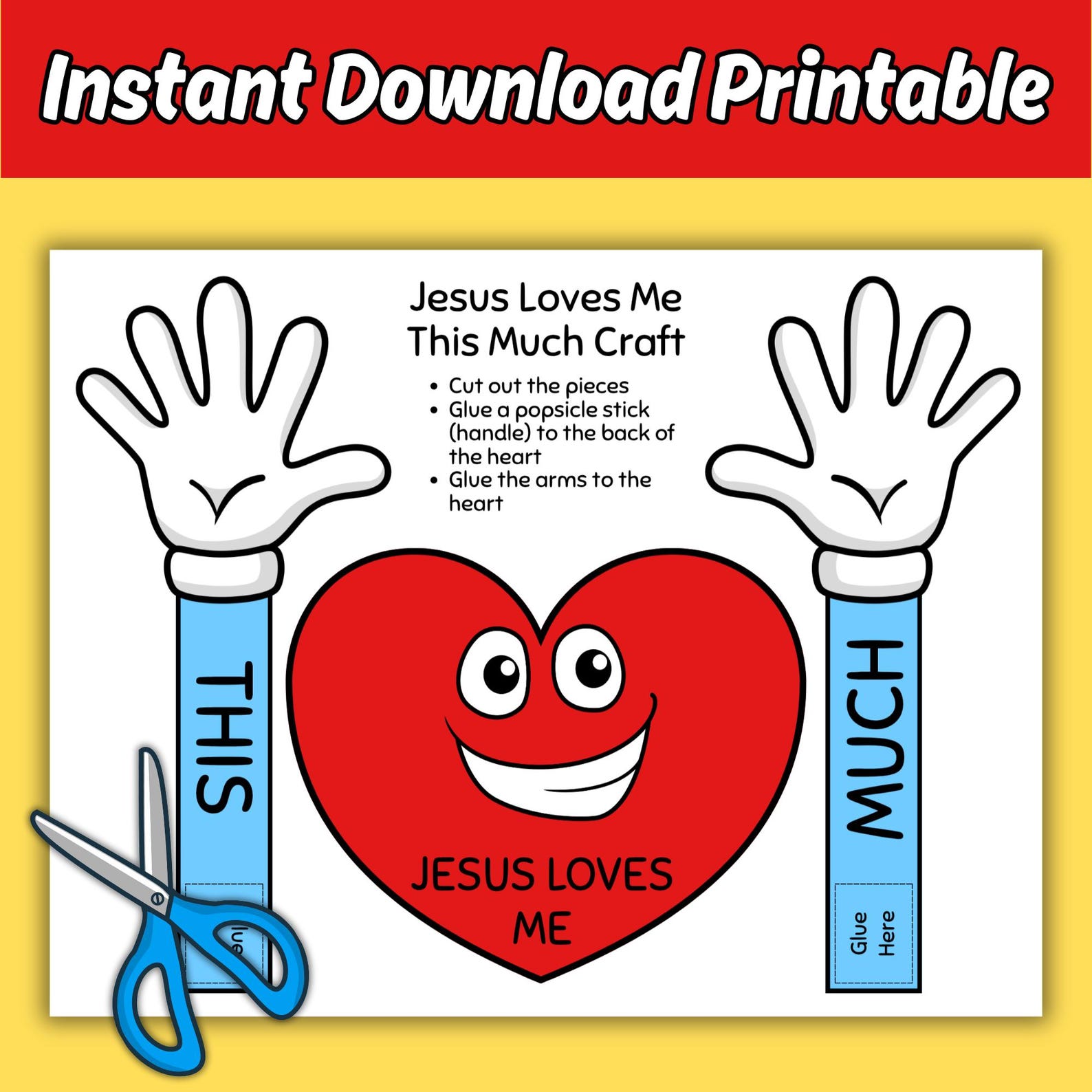 Jesus Loves Me This Much Craft for Kids Sunday School Bible Lesson ...