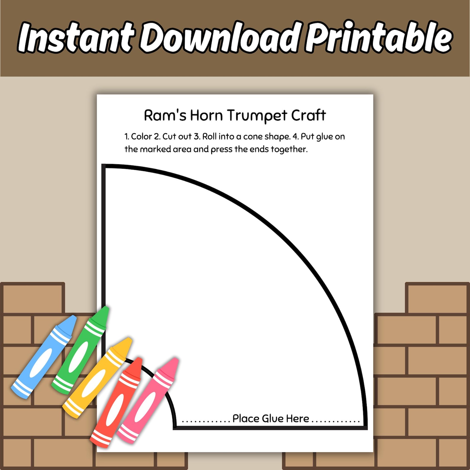 Walls of Jericho Printable Bible Story Craft for Kids Sunday School ...