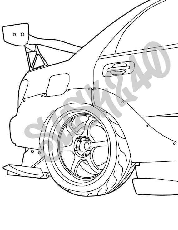 Subie Ver. 1 SVG Car Outline Car Clipart Vehicle SVG Car - Etsy