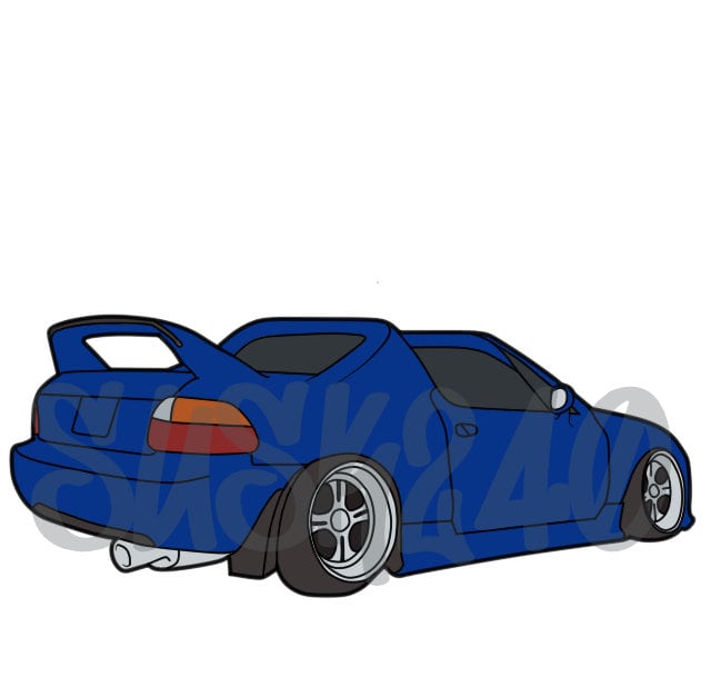 Jdm Del Sol Car Honda Embroidery File Digital File Only - DRK BLUE - Etsy