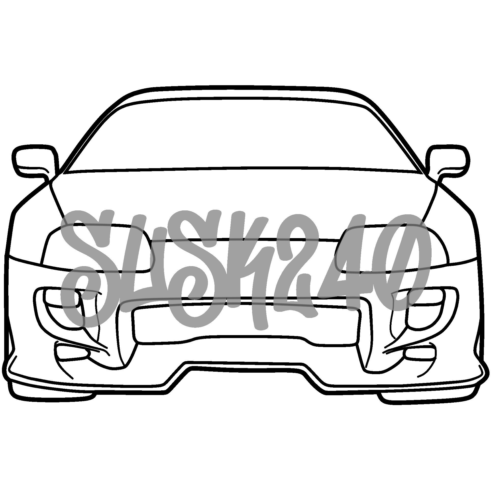 Supra Car Outline, Car Clipart, Vehicle SVG, Car PNG, Cricut Silhouette ...