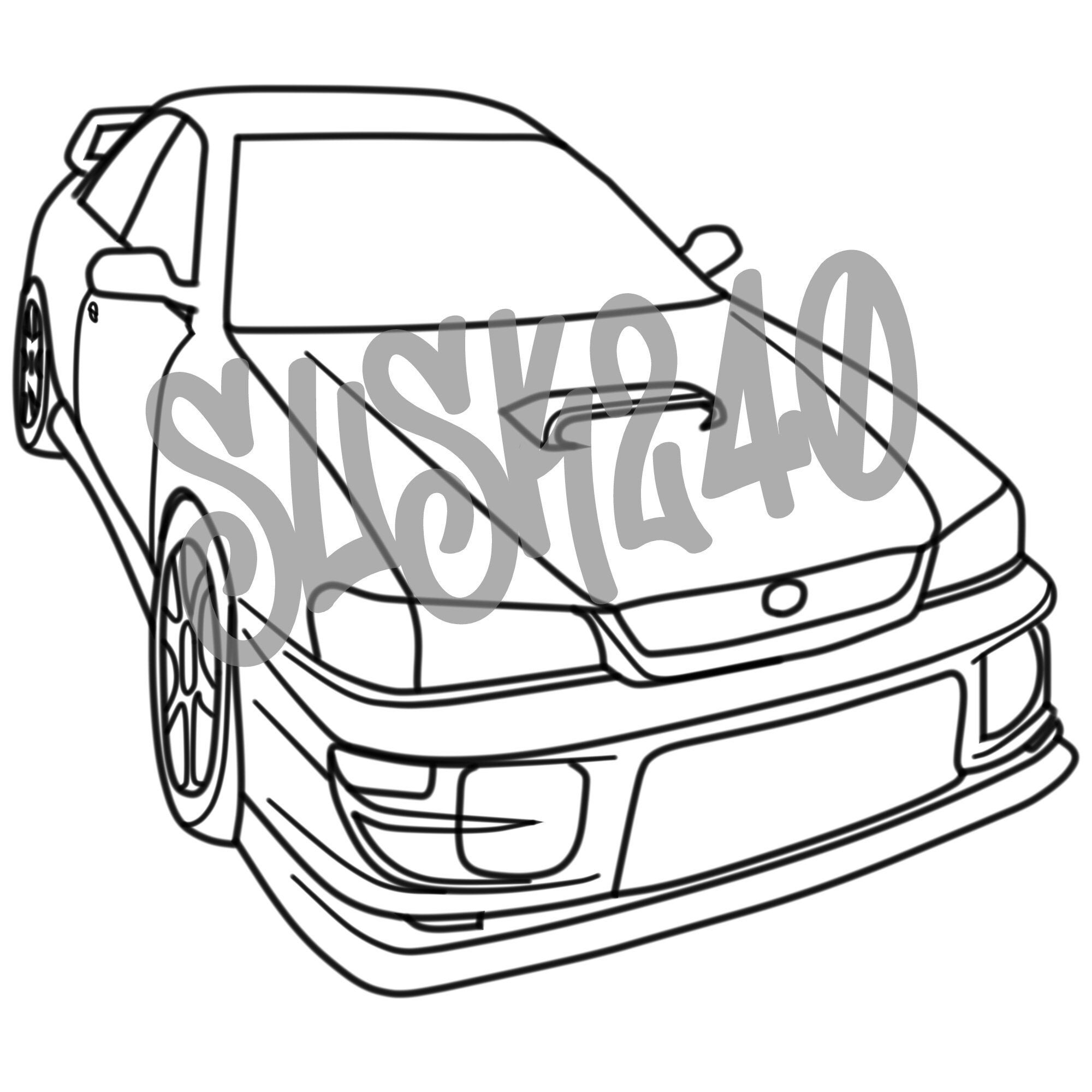 Subie Ver. 2 SVG, Car Outline, Car Clipart, Vehicle SVG, Car PNG ...