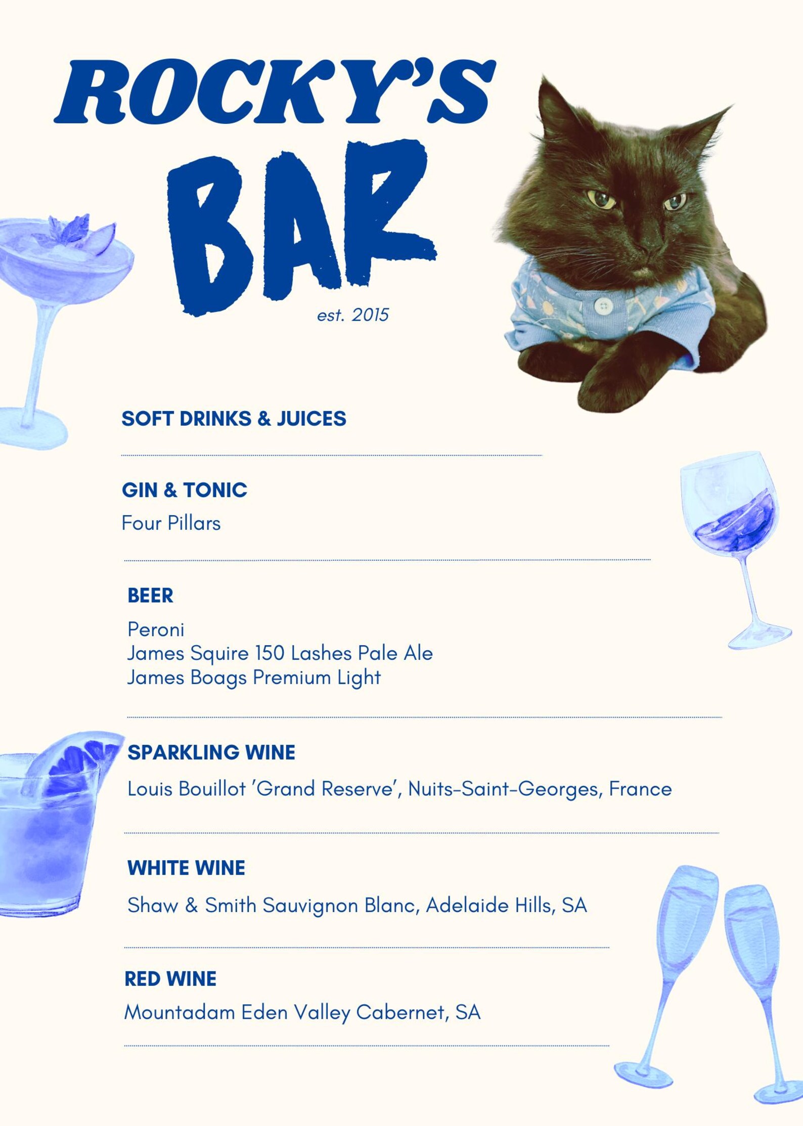 Pet Wedding Bar Menu Custom Dog Cat Drinks - Canva Template - Etsy
