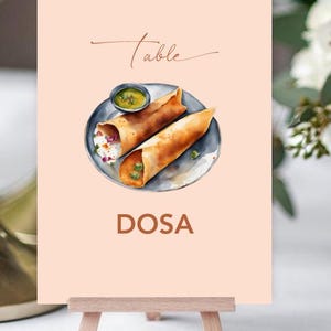Indian Wedding Seating Chart With Indian Dishes as Table Numbers ...