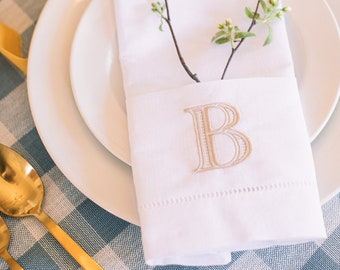 Napkins Personalized Linen Embroidered Monogram Dinner - Etsy