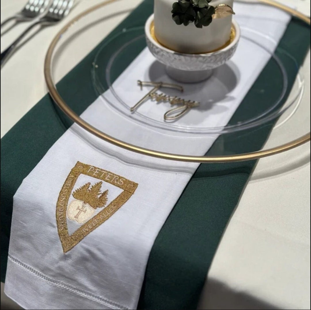 Custom Embroidered Dinner Napkins With a Custom Design or Corporate ...