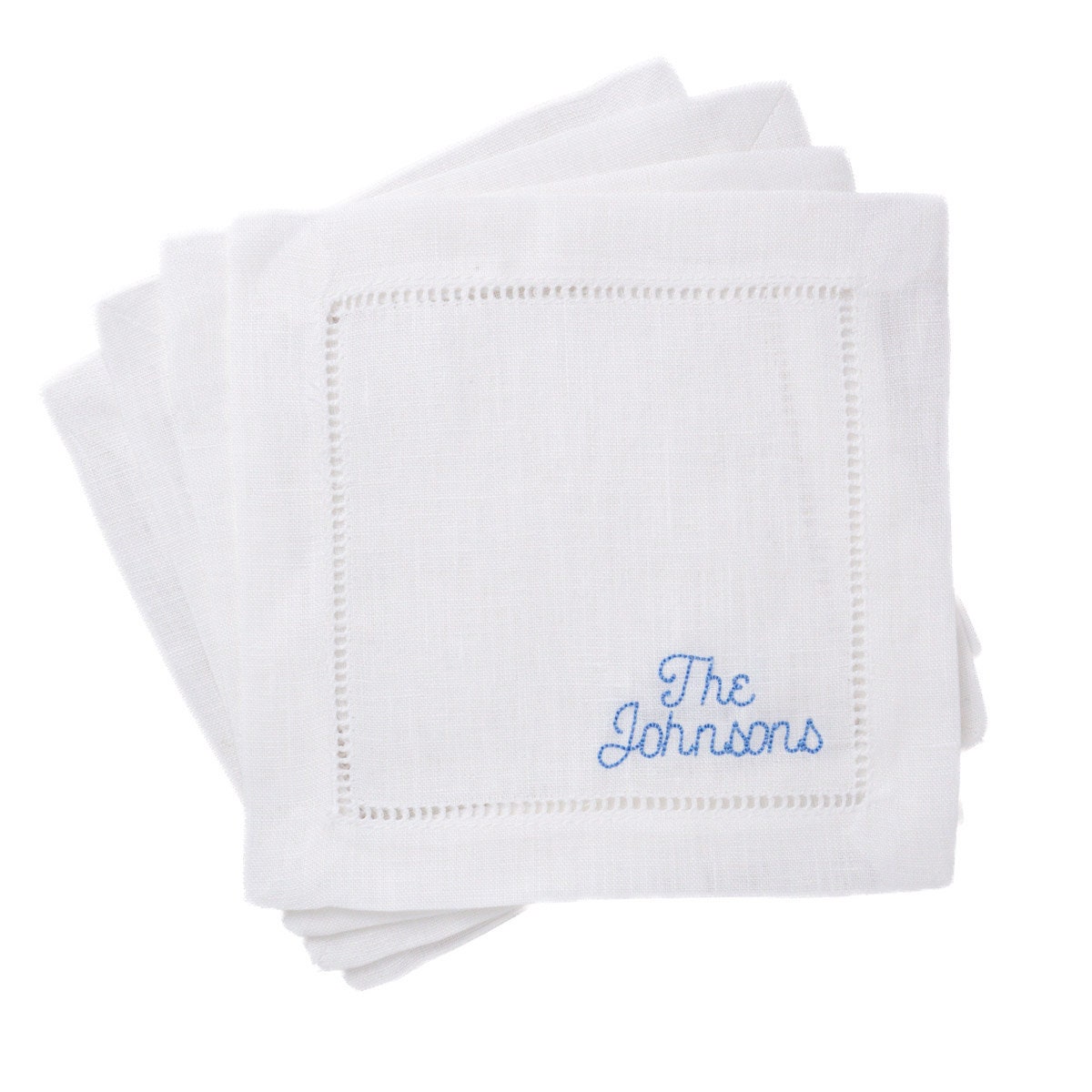 Personalized Embroidered Cocktail Napkins With Minimalist Custom Name ...