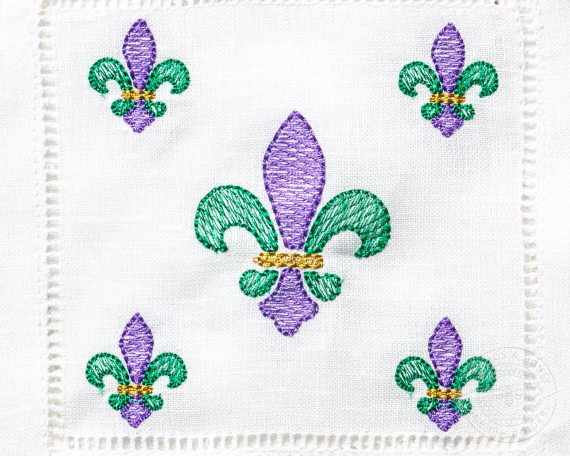 Mardi Gras Napkins Set of 4 Embroidered Cocktail Napkins for - Etsy