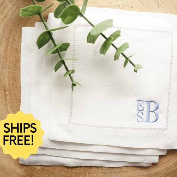 Monogrammed Linen Napkins - Etsy