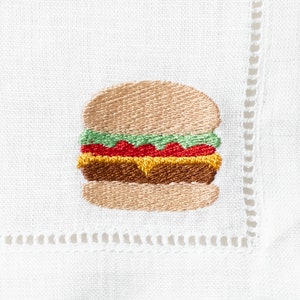 Taco, Cheeseburger, Pepperoni Pizza and Hotdog Collection | 100% Linen ...