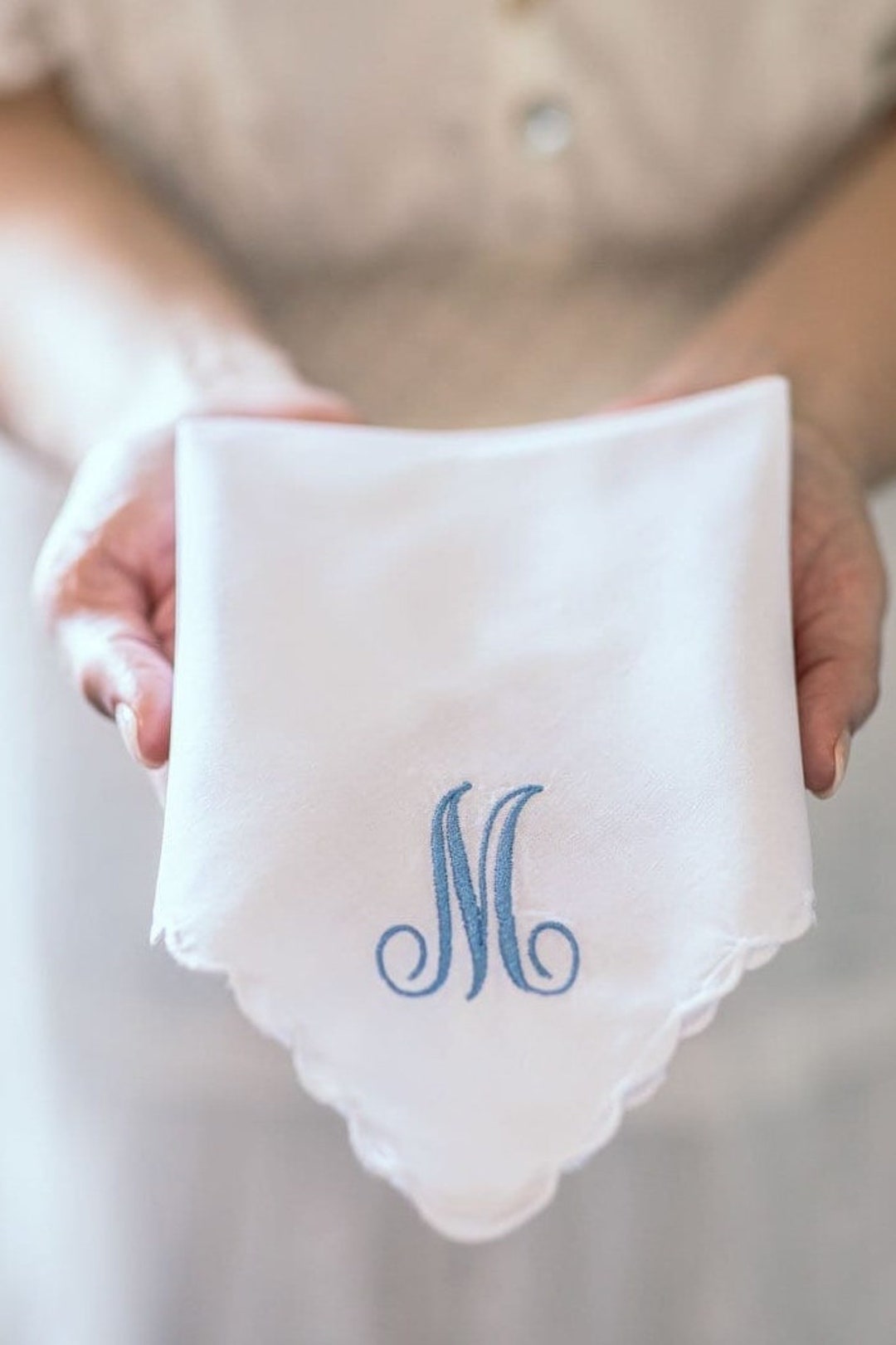 Embroidered Handkerchief for Woman | Custom Single Initial Monogrammed ...