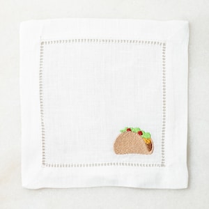 Taco, Cheeseburger, Pepperoni Pizza and Hotdog Collection | 100% Linen ...