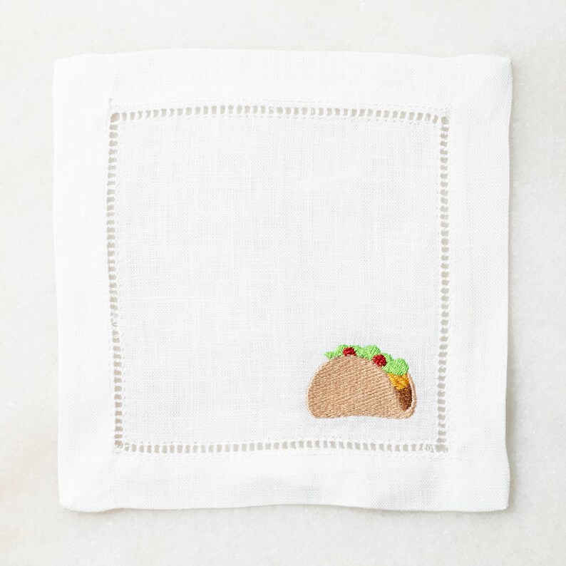 Taco, Cheeseburger, Pepperoni Pizza and Hotdog Collection | 100% Linen ...
