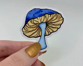 Groovy Yellow Smiley Face Mushroom Sticker Decal Perfect for - Etsy