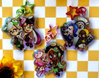 Splatoon Squid Sisters Deep Cut off the Hook Keychain Charm - Etsy
