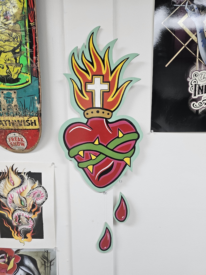 Sacred Heart Sign - Etsy