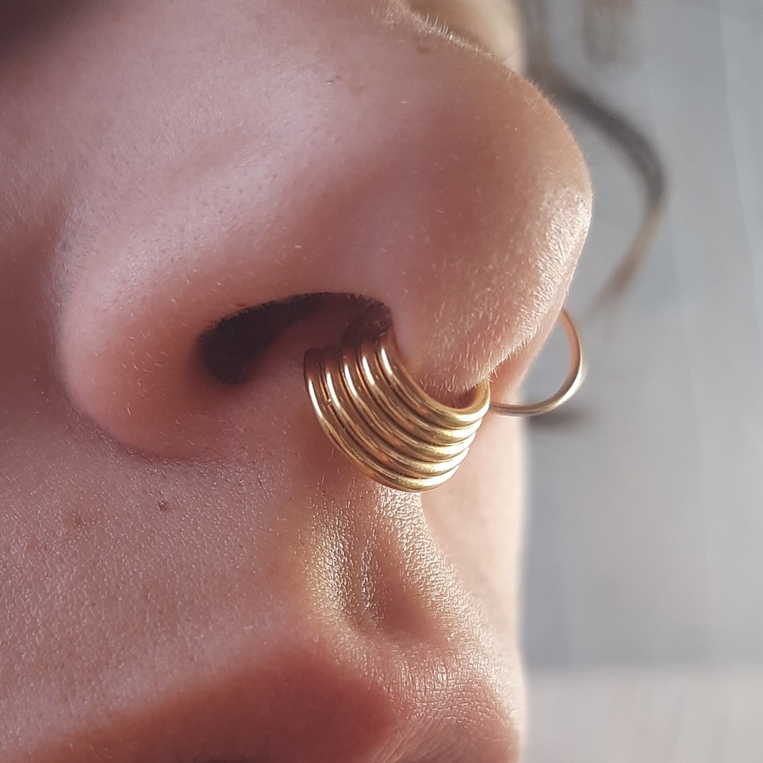 16G Stacked Septum Clicker/ 5 Tier Septum Ring/ Tier Hinged Septum ...