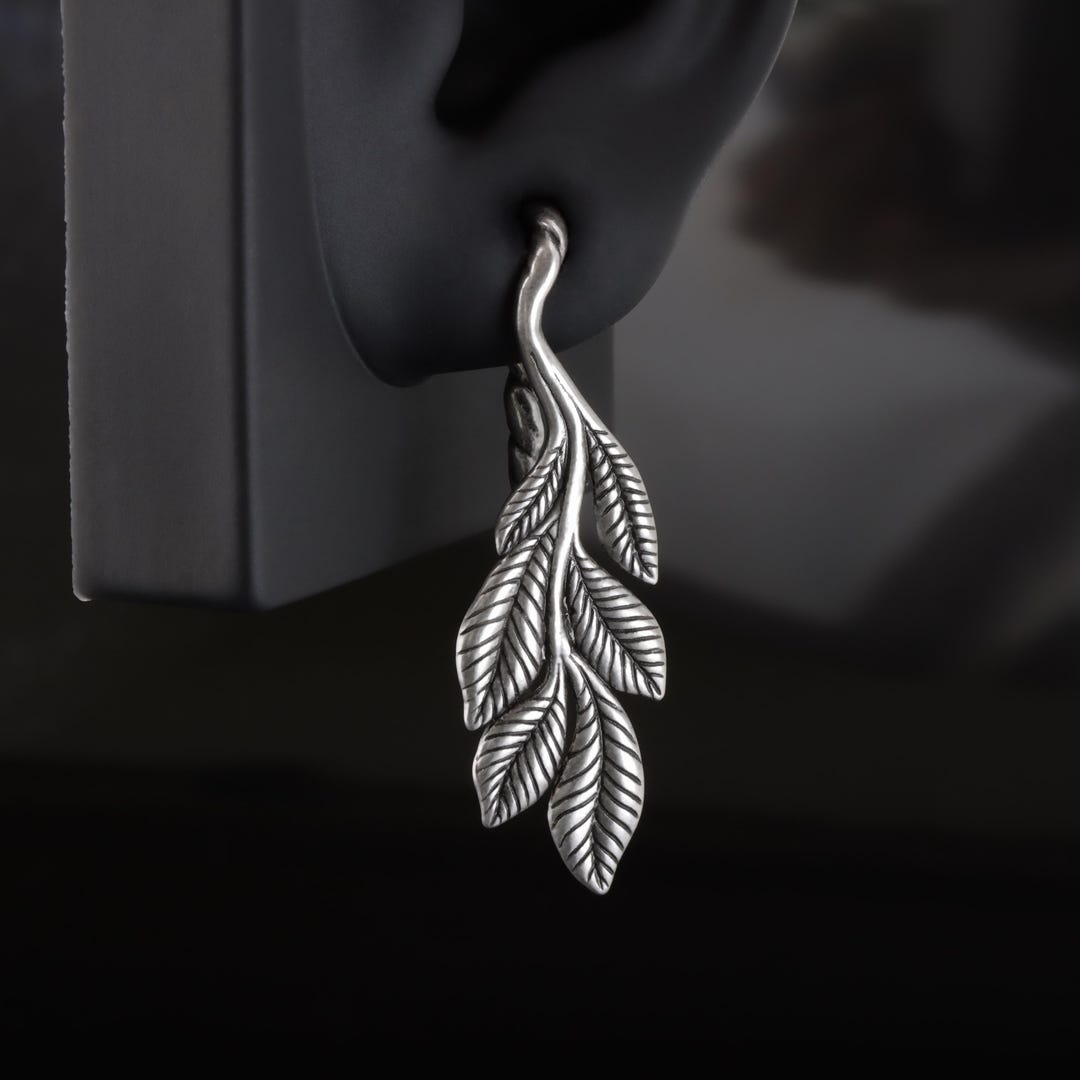 Leafy Branch Ear Weights / 2 Gauge Ear Weight Silver/ High-quality Ear ...