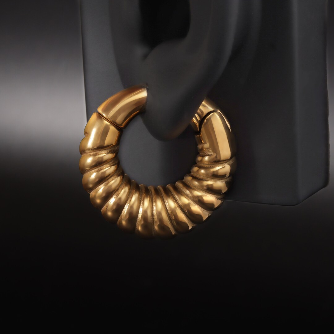 Gold Ear Weights Hangers With Easy Clasp/ Heavy Earrings for 2G 6mm ...