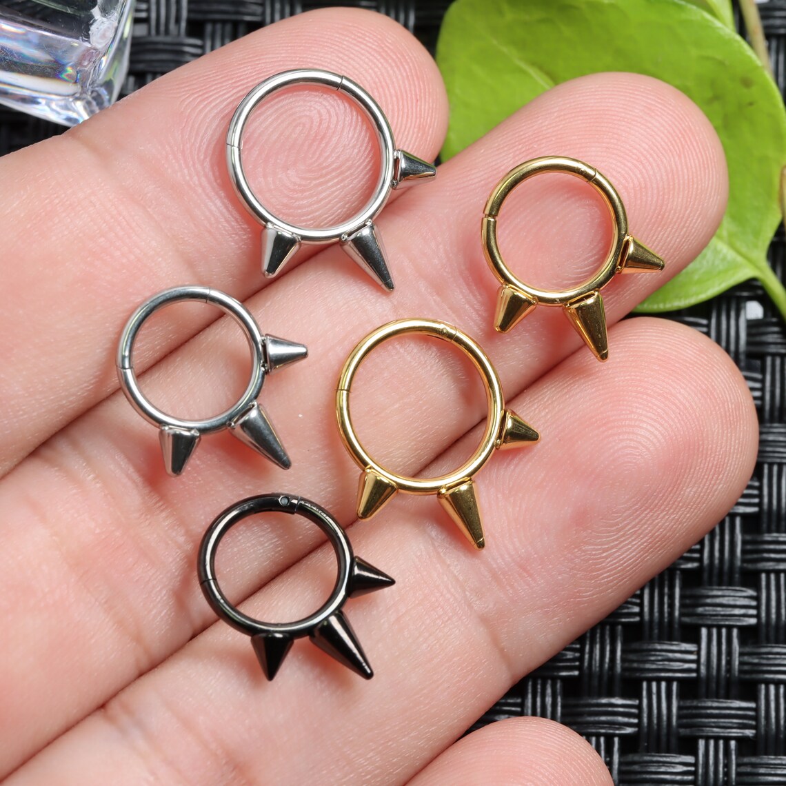 16G Implant Titanium Spike Hinged Segmet Septum Ring Triple - Etsy