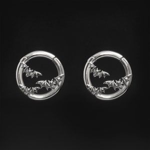 Silver Bat Ear Weights Hanger With Easy Clasp/ Heavy Earrings for ...