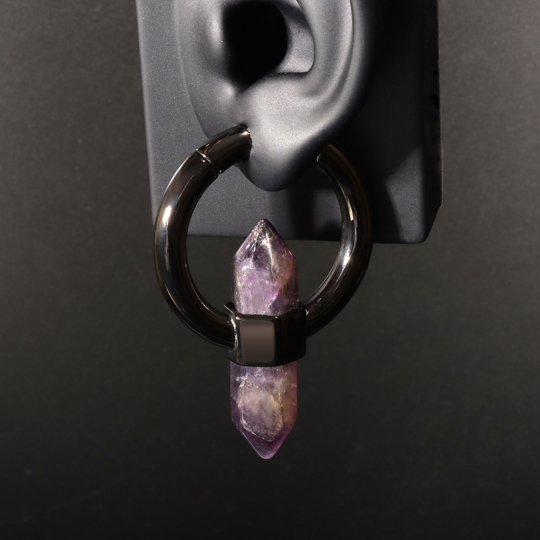 Amethyst Black Ear Weights Hanger Magnetic Lock, Hanging Gauge, Ear ...