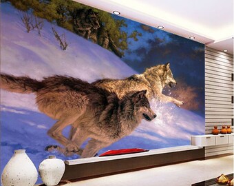 Wolf Wallpaper Mural - Etsy