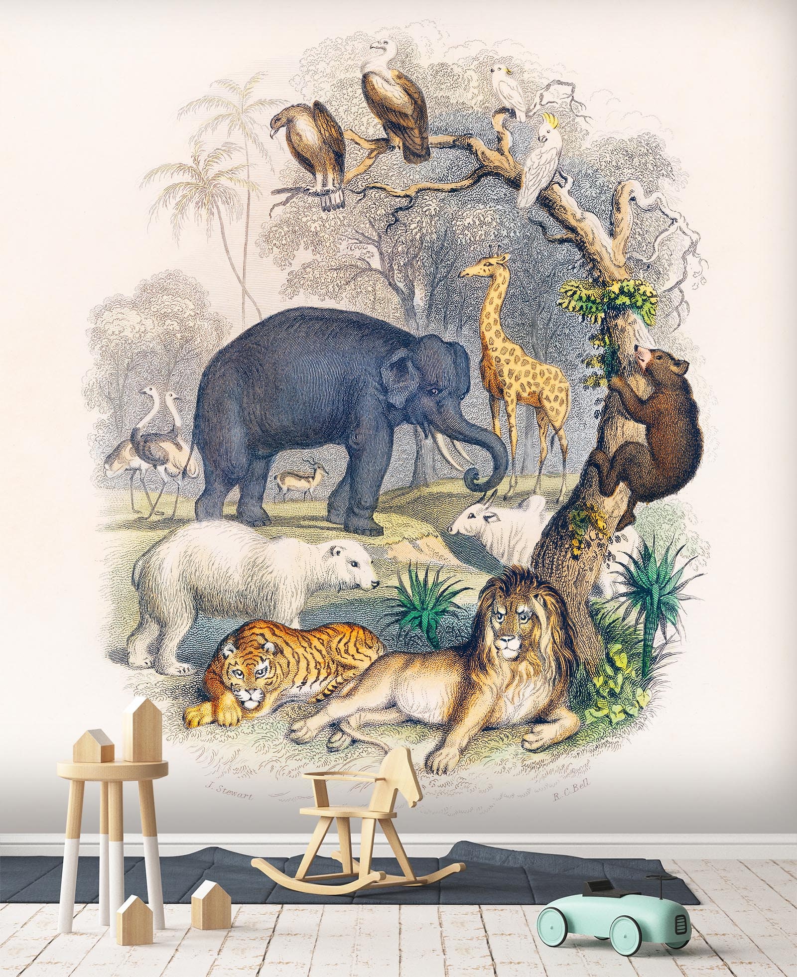 3D Art Rich Animal Painting FFA5513 Animal Removable Wallpaper - Etsy