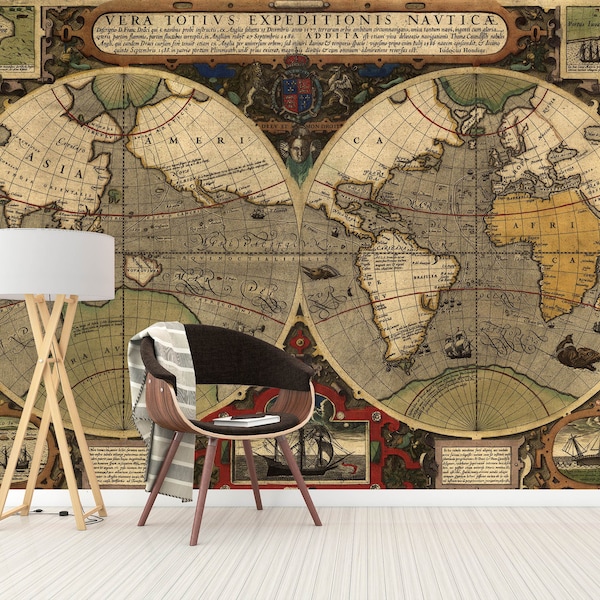 Ancient World Map Wallpaper - Etsy