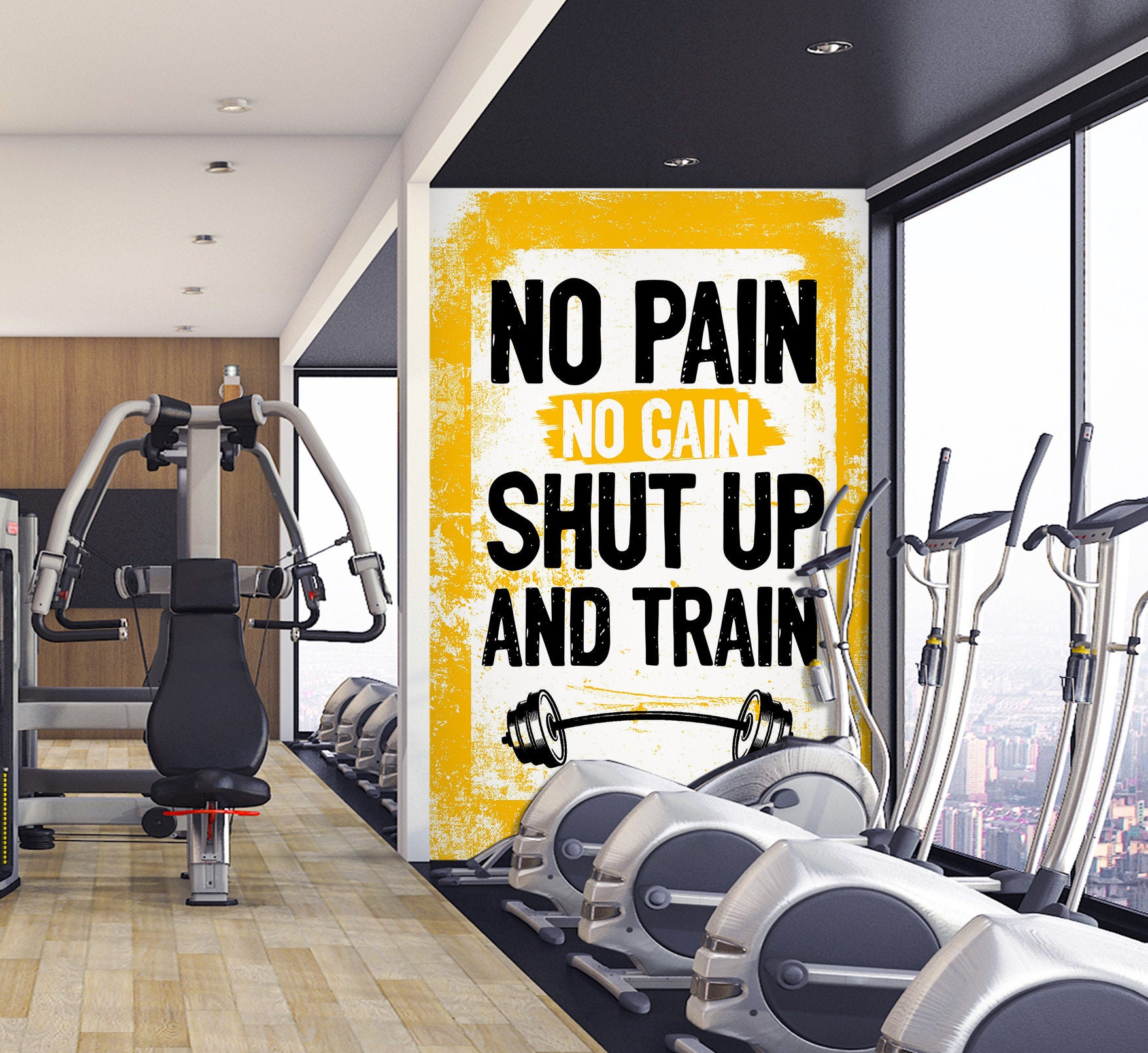 3D Fitness Training FFA7532 Gym Removable Wallpaper Self Adhesive ...