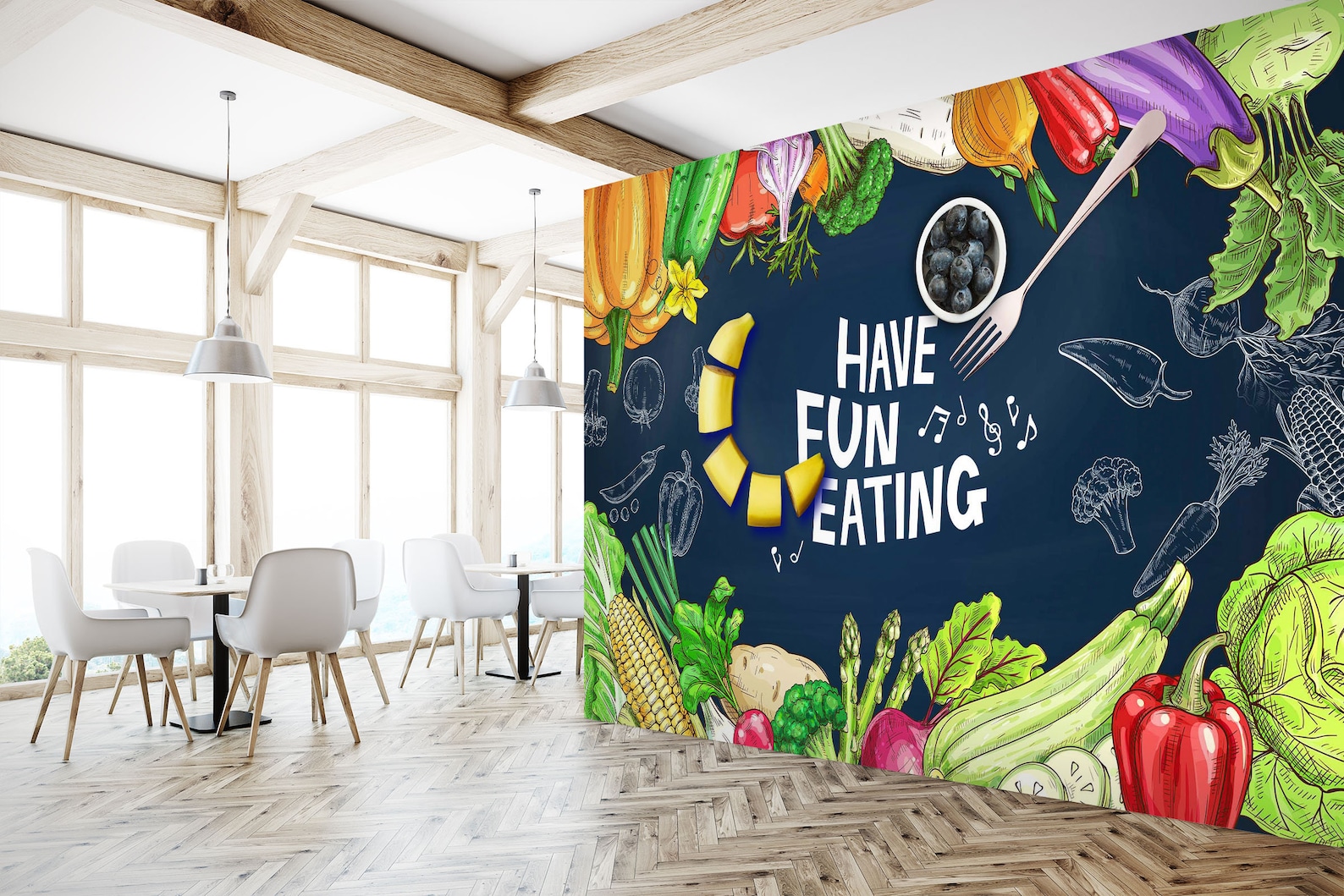 3D Food Vegetable Painting FFA2786 Restaurant Removable Wallpaper Self ...