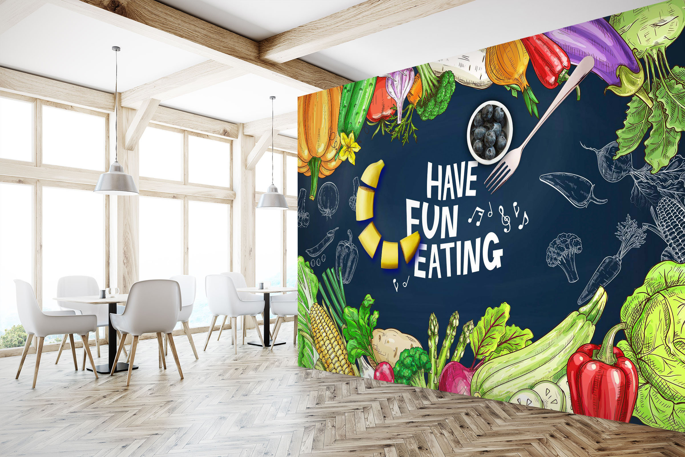 3D Food Vegetable Painting FFA2786 Restaurant Removable Wallpaper Self ...
