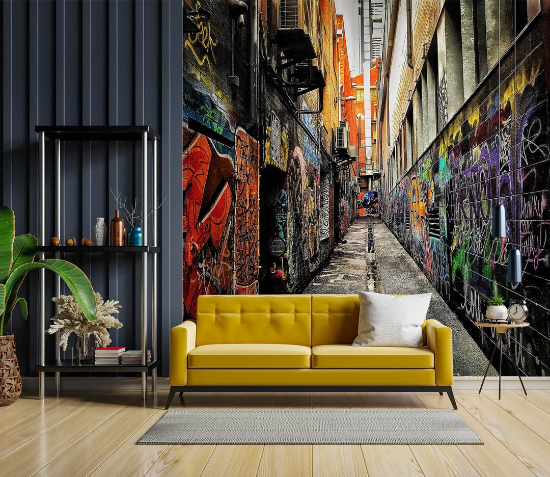 3D Graffiti Street FFA2050 Removable Wallpaper Self Adhesive Wallpaper ...