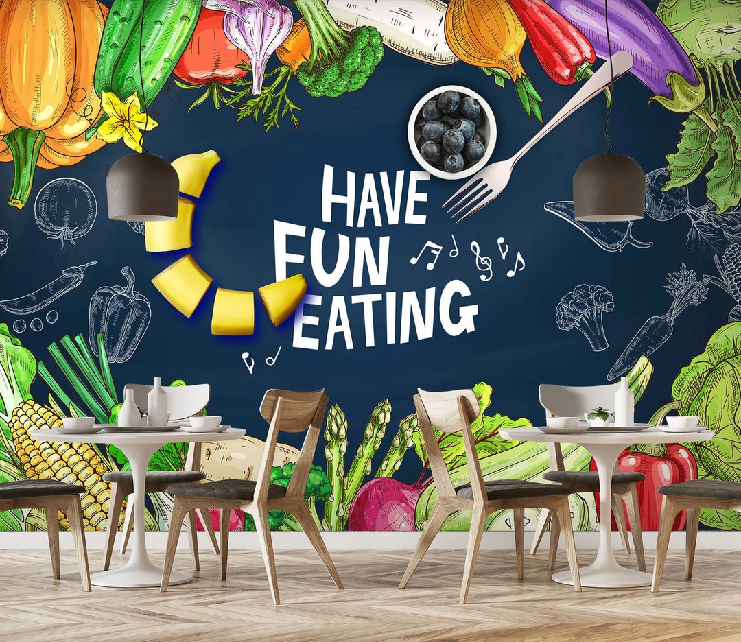 3D Food Vegetable Painting FFA2786 Restaurant Removable Wallpaper Self ...