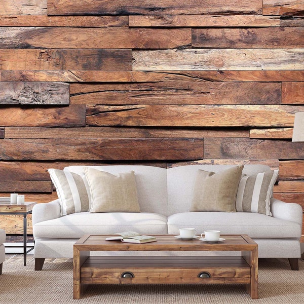 Wallpaper 3d Wood - Etsy