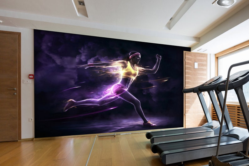 3D Running Power FFA7461 Gym Removable Wallpaper Self Adhesive ...