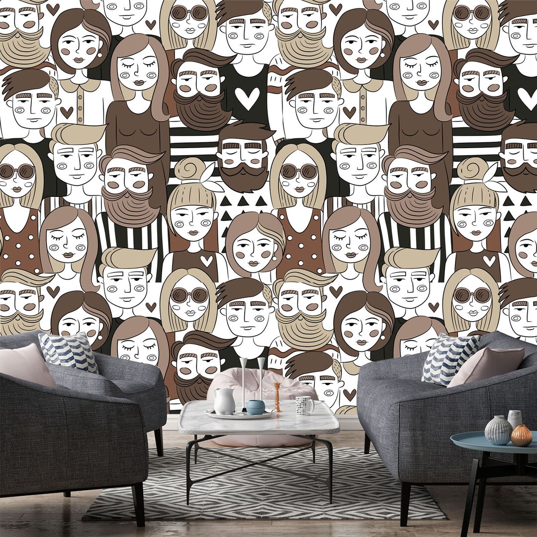 3D Funny Different People FFA2969 Removable Wallpaper Self Adhesive ...