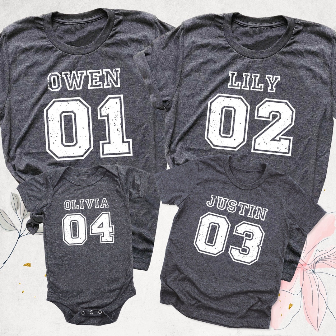 Custom Name and Number Shirt, Matching Family Vacation Tee ...