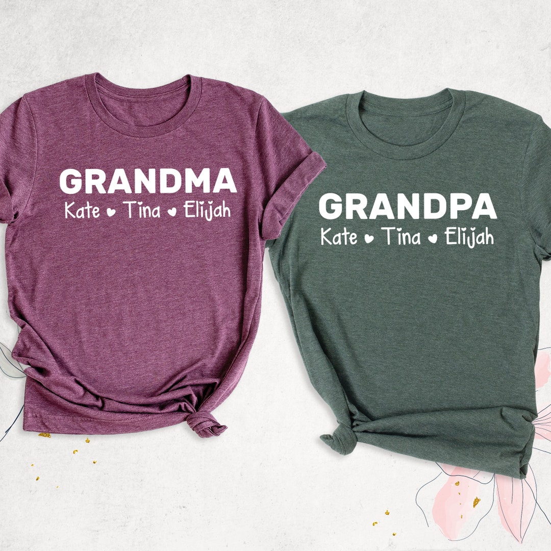Personalized Grandparents Shirt, Grandkids Names Shirt, Grandma T-shirt ...
