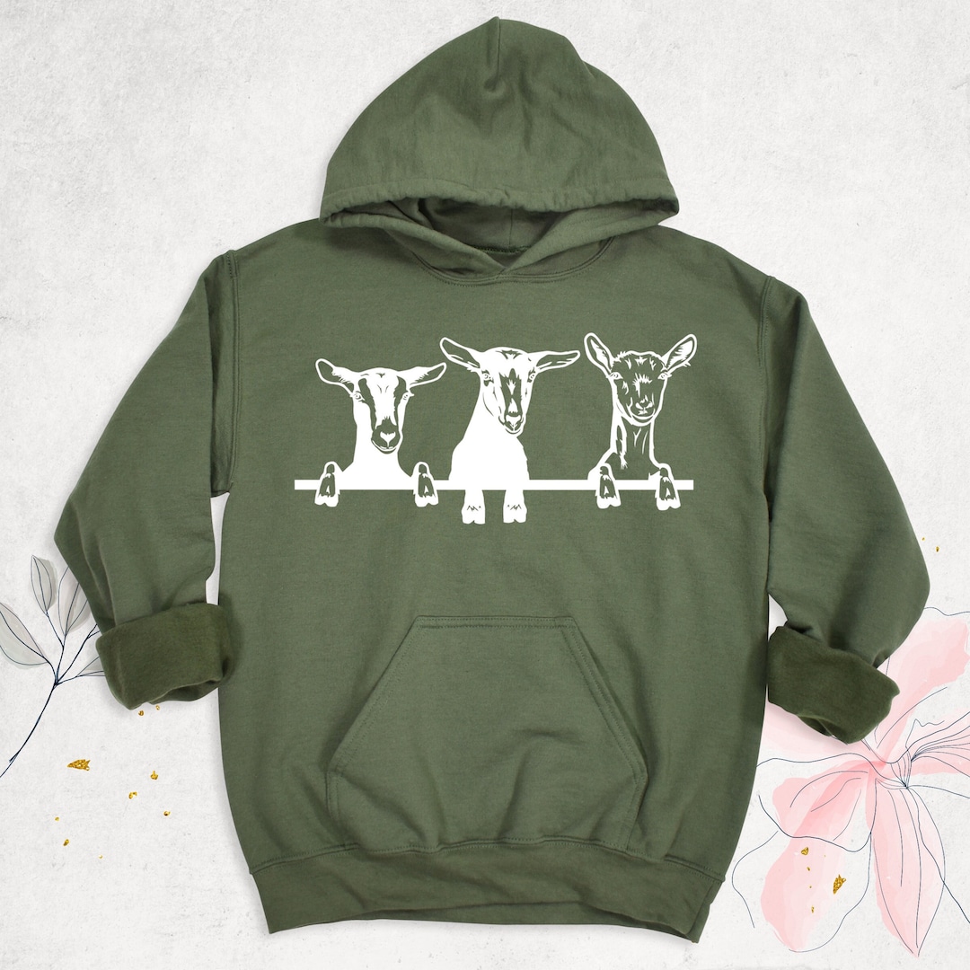 Goats Hoodie, Funny Farm Animal Sweatshirt, Goat Lover Hoodie, Cute ...