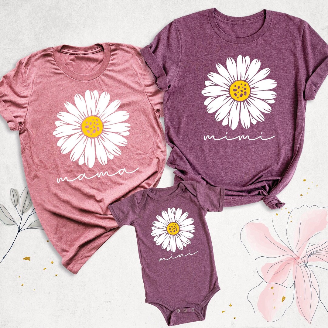 Daisy Mimi Mama Mini Matching Shirt, First Mothers Day Gift Tee, Mommy ...