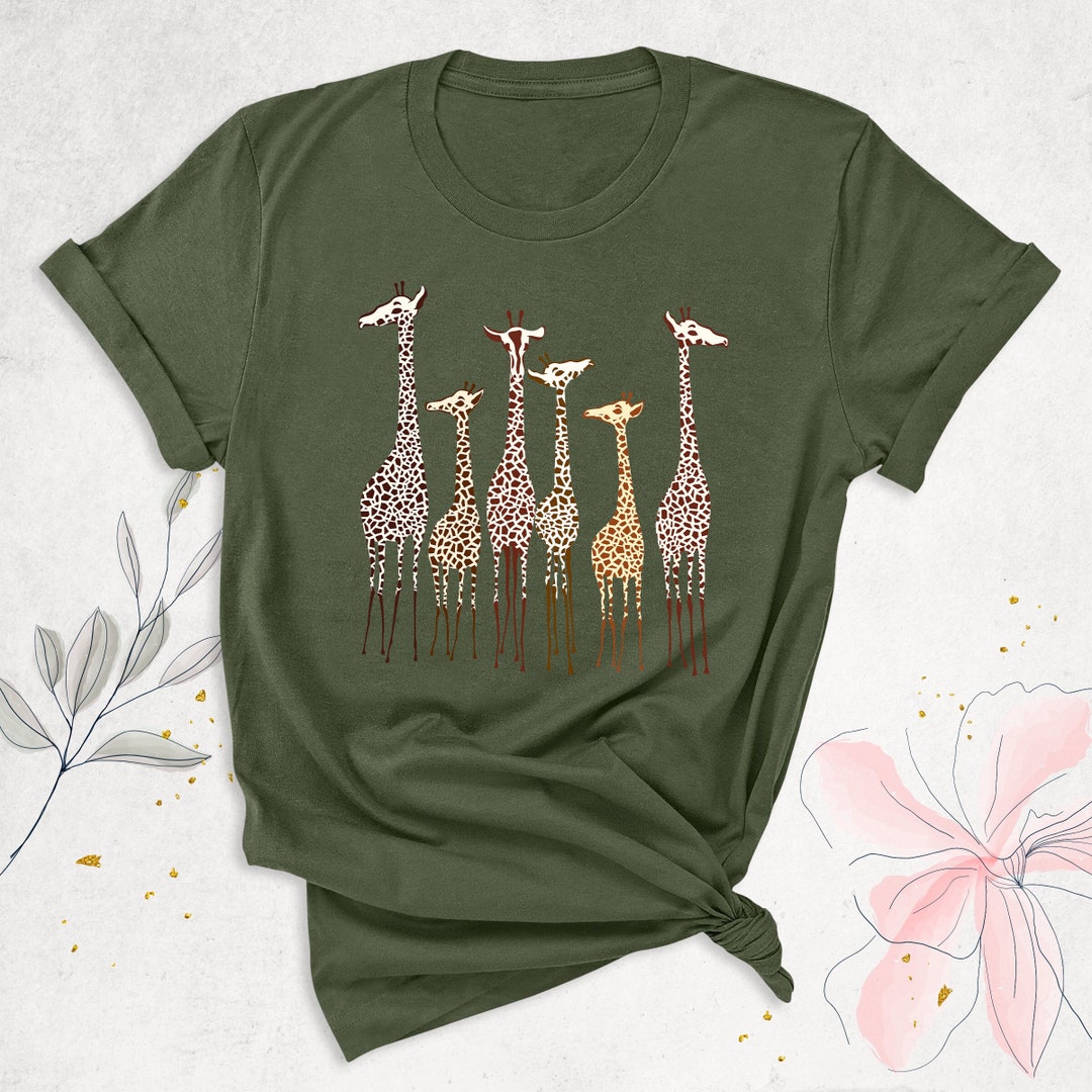 Giraffe Shirt, Animal Print Safari Tshirt, Nature Lover Shirt, Funny ...